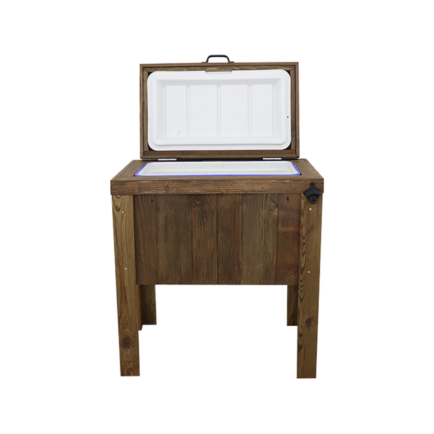 Haggards - Single Cooler with Longhorn Cutout Adornment - Walnut Stain ...