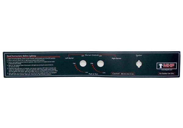 MHP Grills - Control Panel Sticker for WNK Grills - GGCPLBLE ...